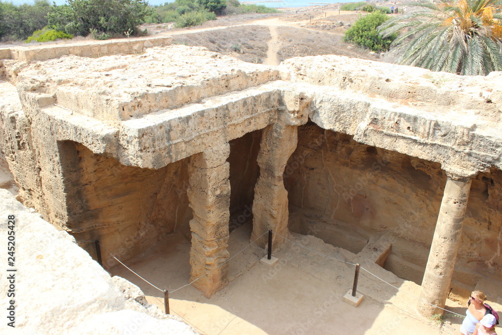 Excavations of Royal tombs. The ruins of an ancient city underground ...