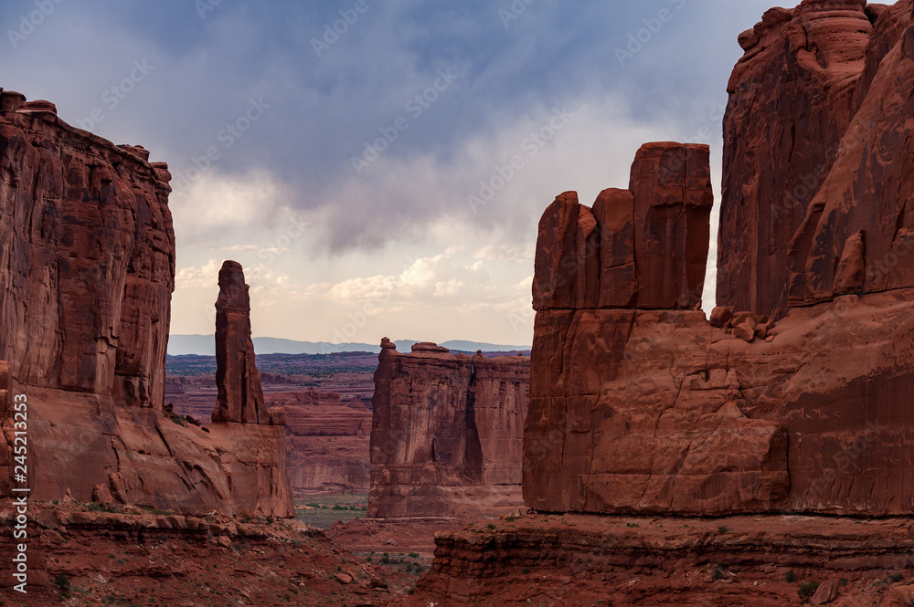 Sandstone towers in Arches National Park Stock Photo | Adobe Stock