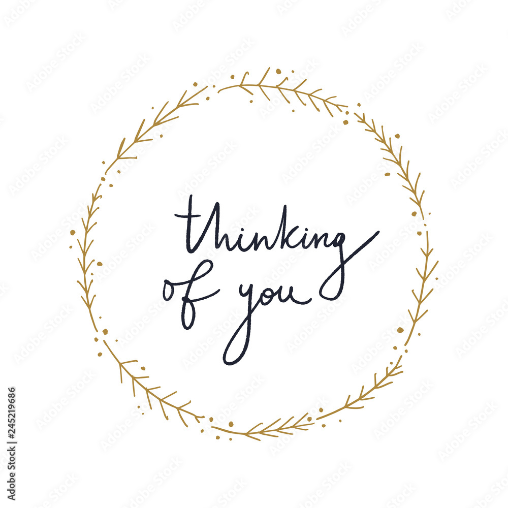 Vector boho floral frame and sign. Single image on white background ...