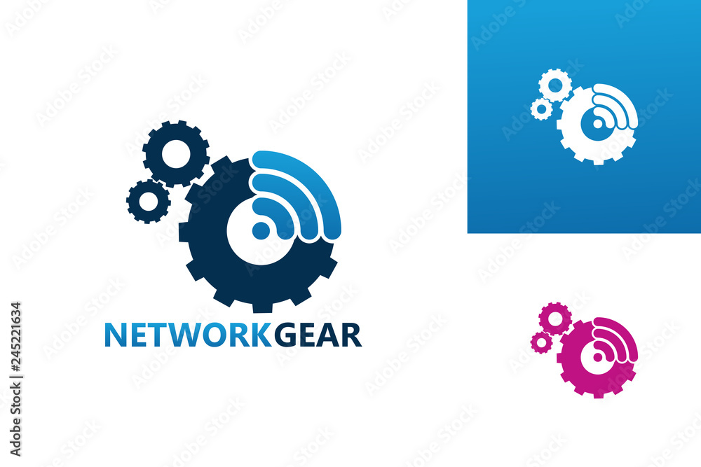 Network Gear Logo Template Design Vector, Emblem, Design Concept ...