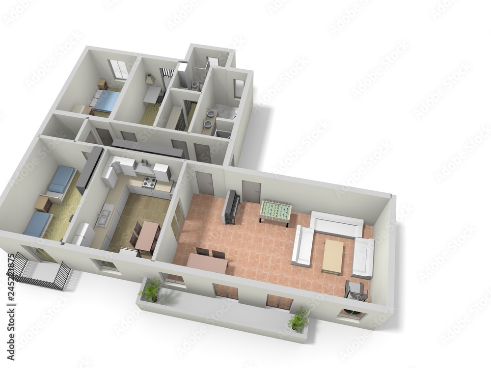 3D Floor Plan Ideas. Floor Plan Design Services. Residential 3d floor ...