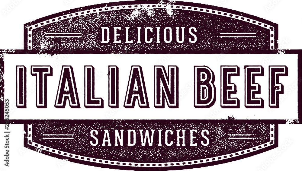 Chicago Style Italian Beef Sandwich Sign Stock Vector | Adobe Stock