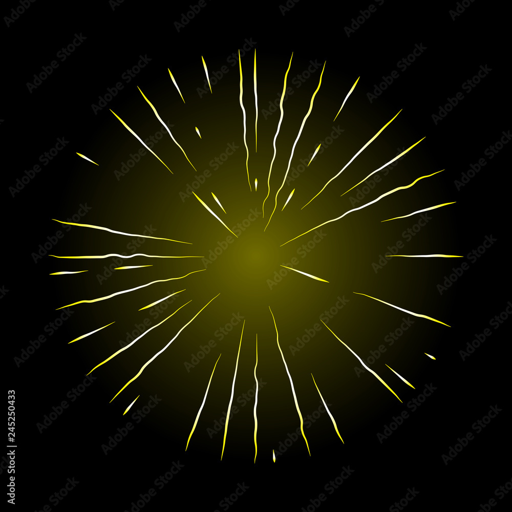 Rays of halo light and catholic rays isolated on black. Art tattoo ...