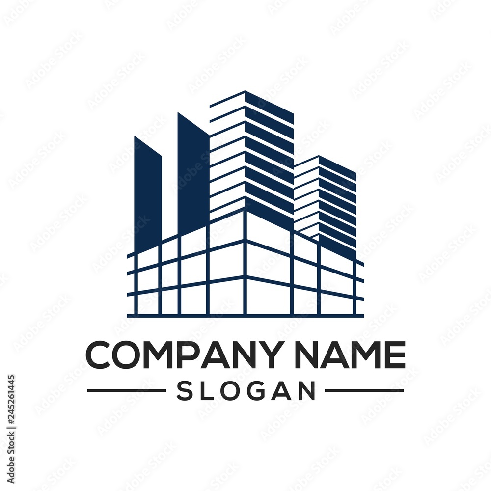 Building construction design to be used as a logo icon template for ...