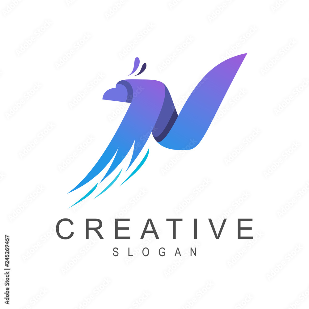 eagle letter n creative logo design Stock Vector | Adobe Stock