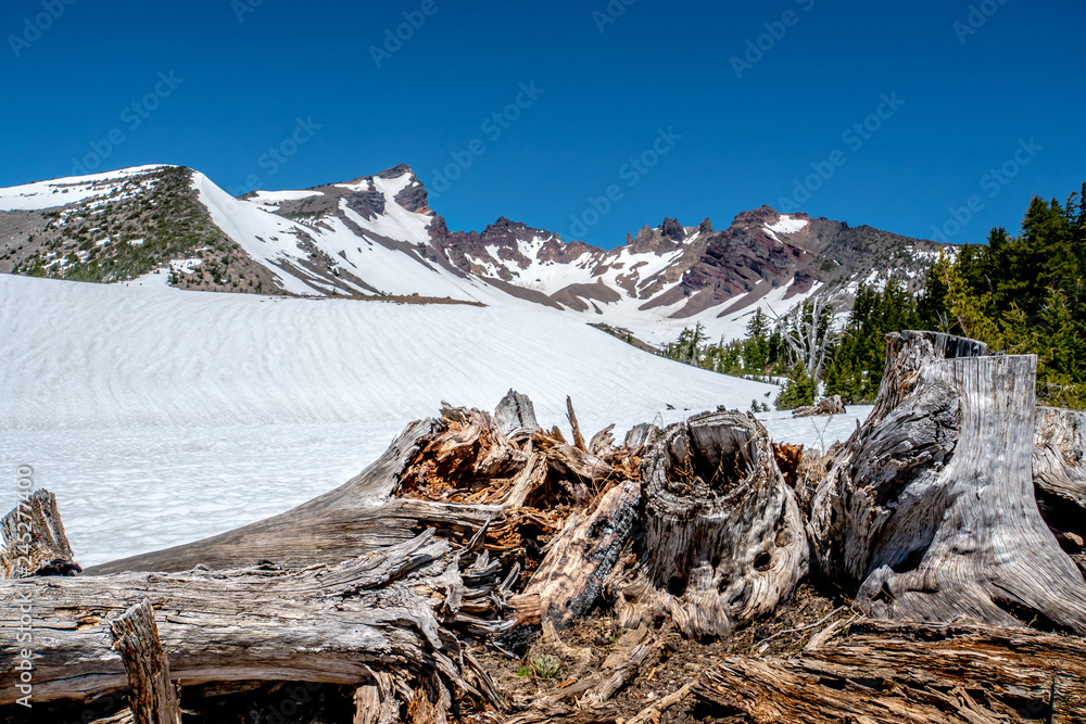 Trail to Broken Top in snowy Oregon Stock Photo | Adobe Stock