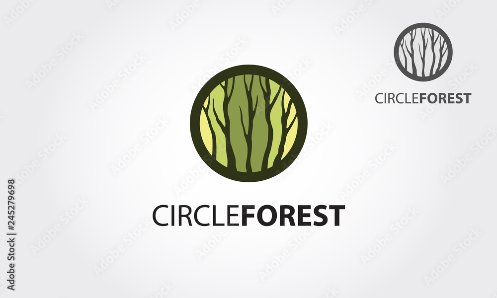 Circle forest logo illustration. This logo template is fully editable ...