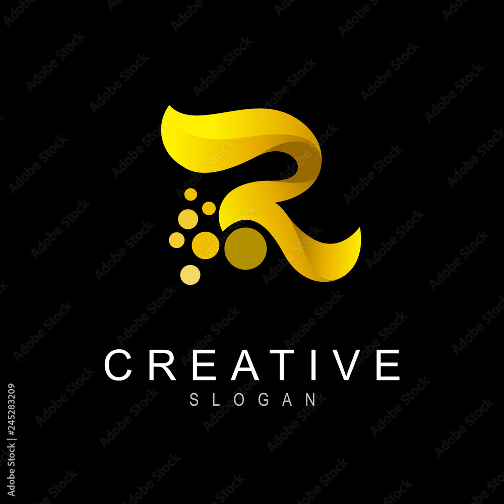 gold letter r logo design Stock Vector | Adobe Stock