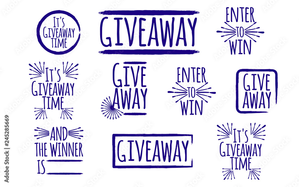 Giveaway Set of banner concept for web, gift card and postcard ...