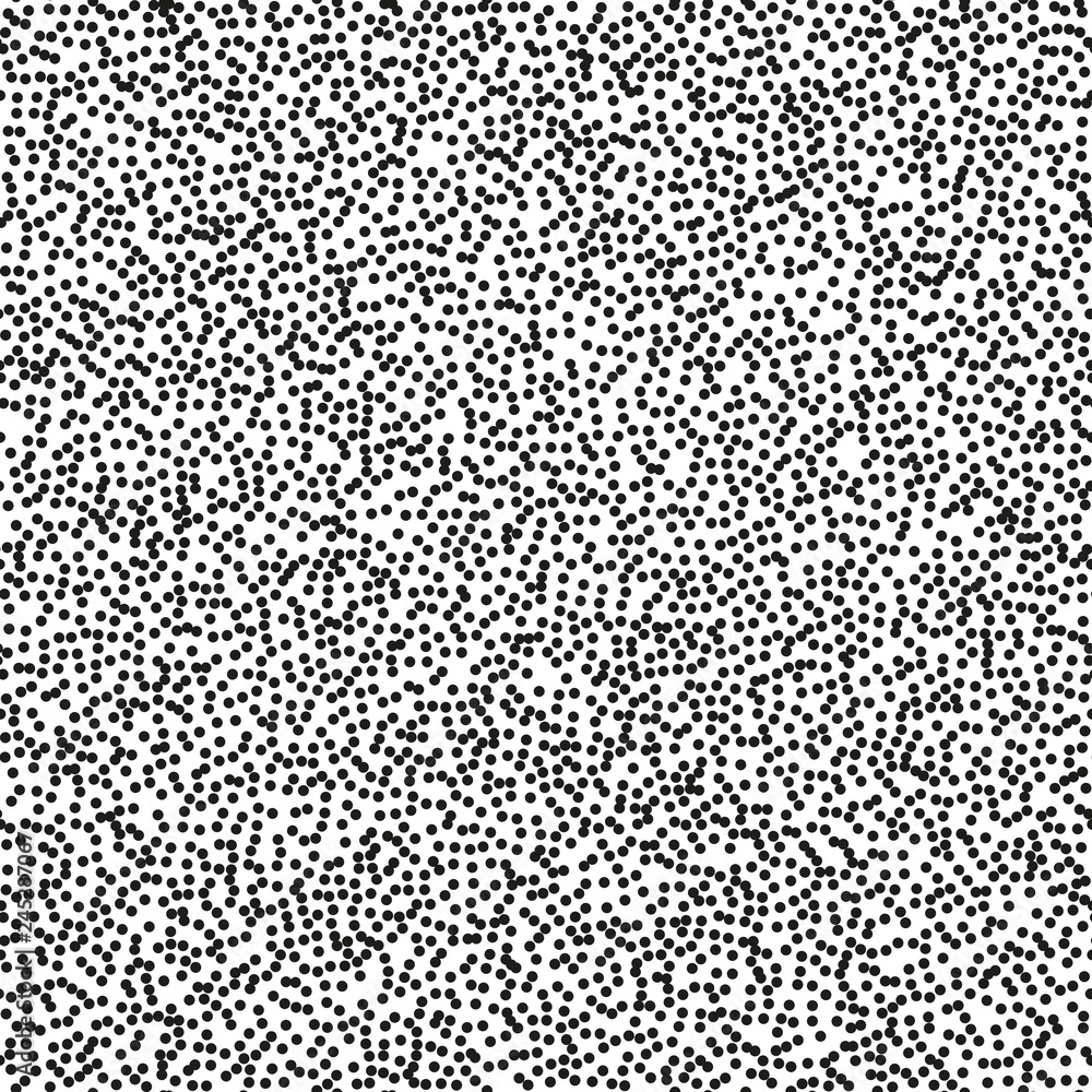 Pointillism middle density seamless dots pattern. Abstract monochrome ...