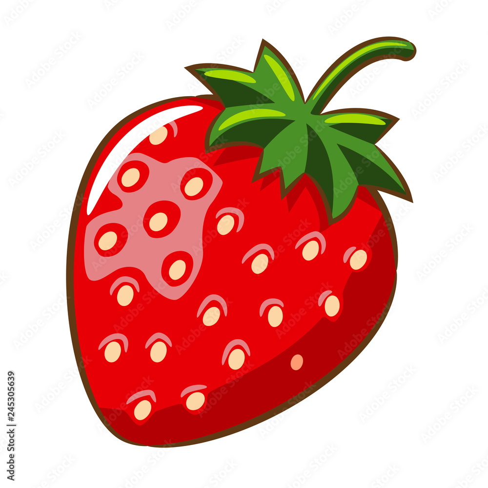 Strawberry Clipart Design Stock Vector Adobe Stock