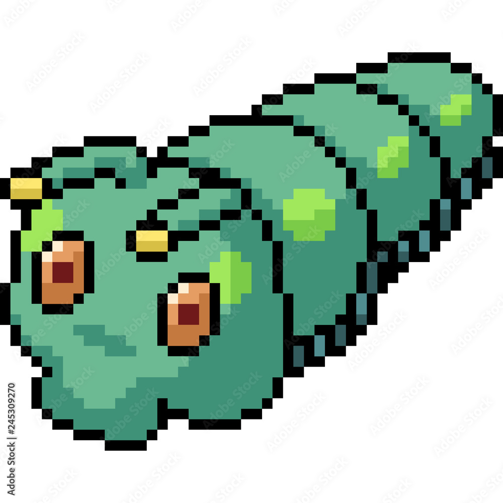 vector pixel art worm Stock Vector | Adobe Stock