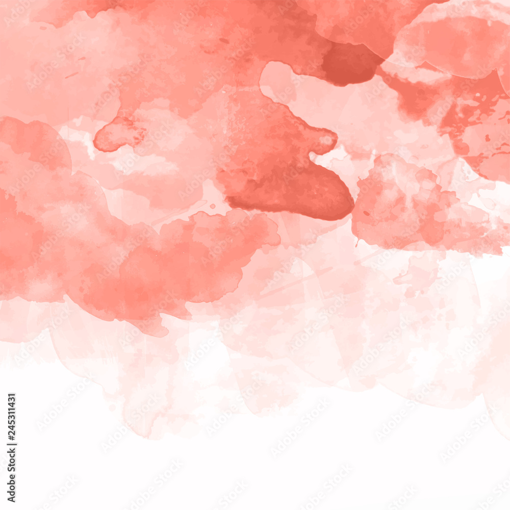 Living Coral watercolor background . color of the year 2019. 16-1546 ...