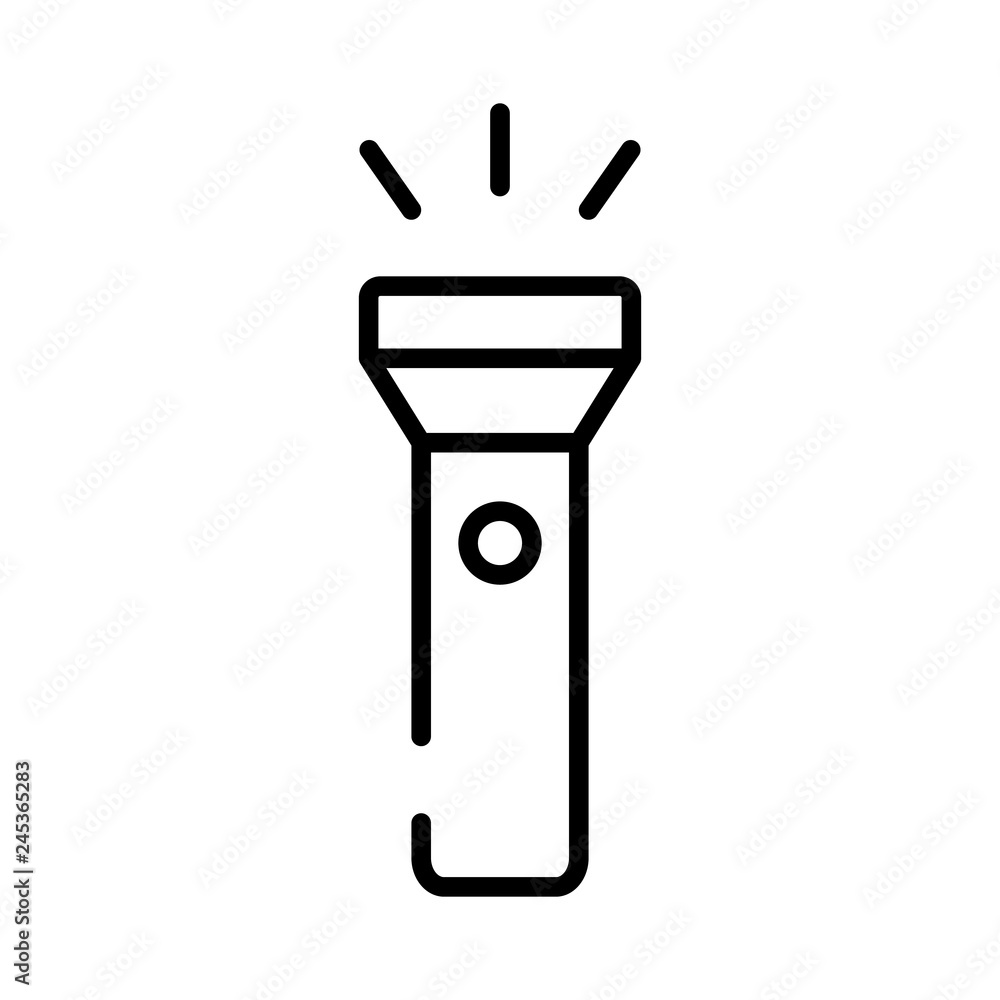 flashlight line and outline vector icon. isolated background Stock ...