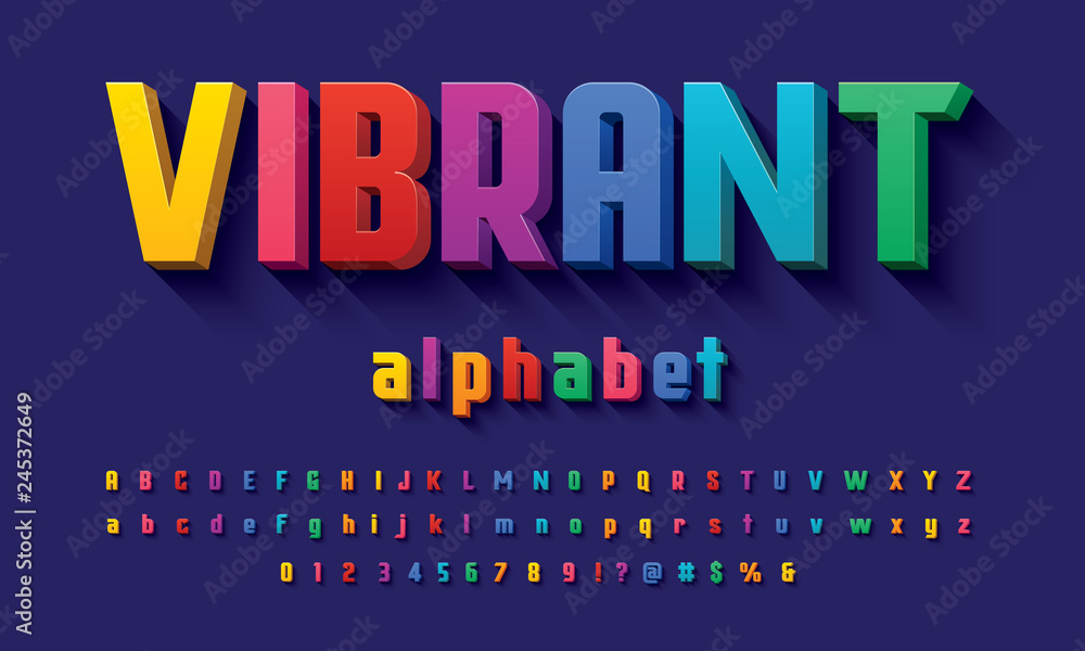 Vector of modern 3D bold alphabet design Stock Vector | Adobe Stock Vector of modern 3D bold alphabet design Stock Vector | Adobe Stock