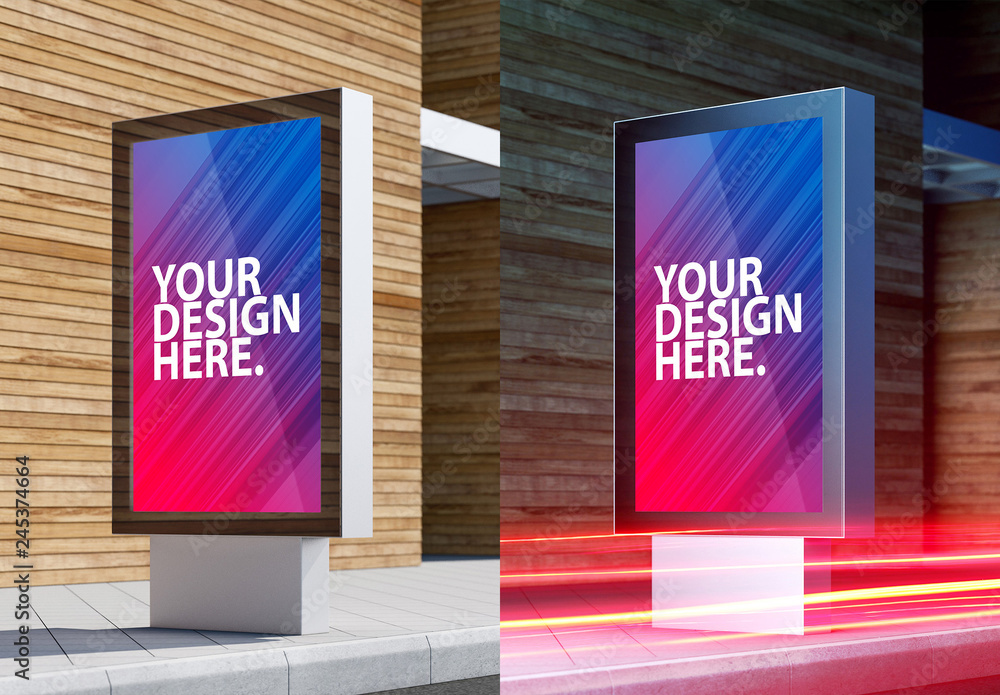 Outdoor Lightbox Mockup Stock Template | Adobe Stock