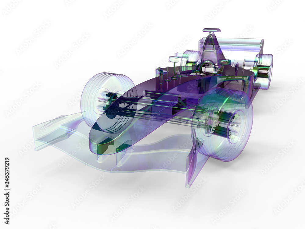 3D render - x-ray racing car concept Stock Illustration | Adobe Stock
