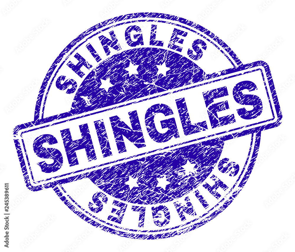 SHINGLES stamp seal imprint with distress texture. Designed with ...