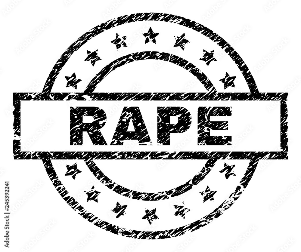 RAPE stamp seal watermark with distress style. Designed with rectangle ...