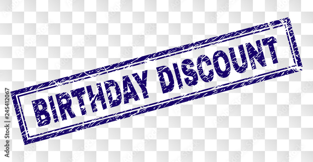 BIRTHDAY DISCOUNT stamp seal print with rubber print style and double ...