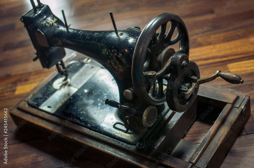 Very old retro sewing machine Stock Photo | Adobe Stock