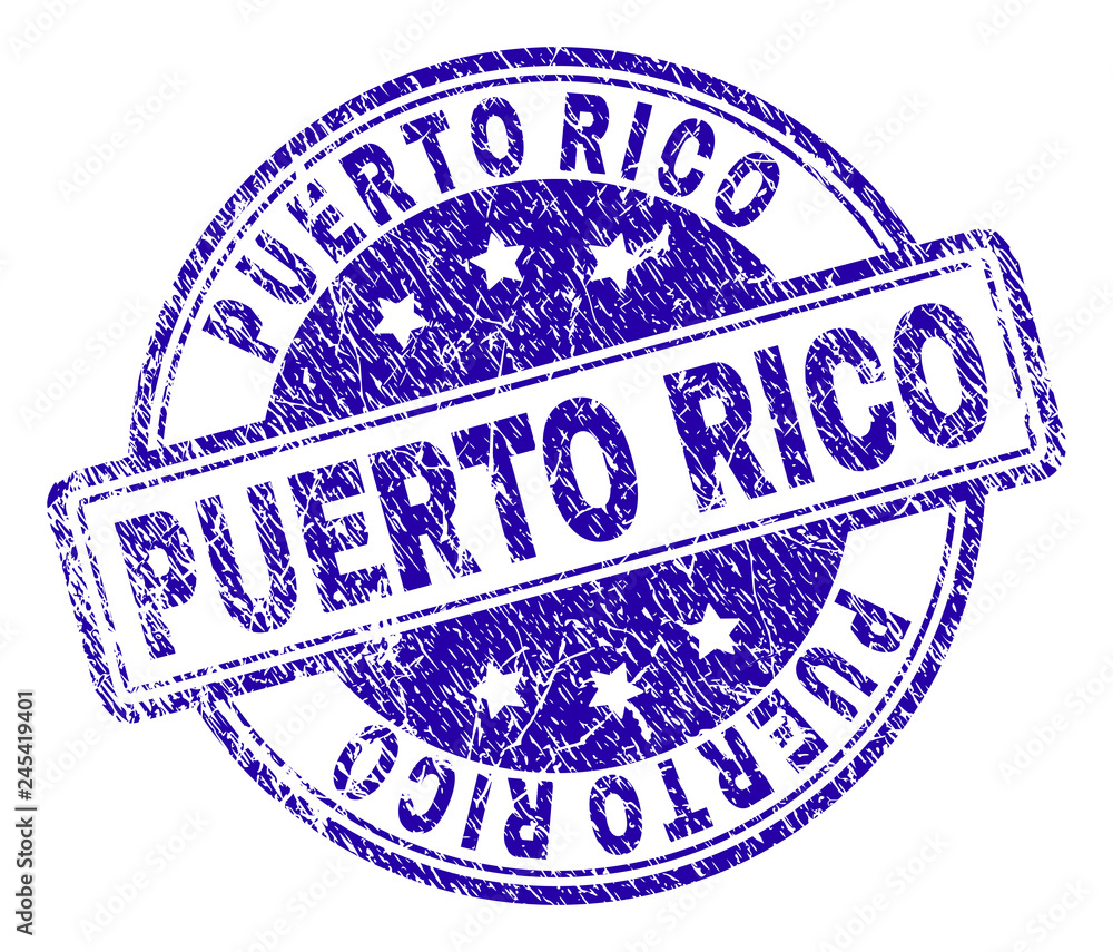PUERTO RICO stamp seal imprint with distress texture. Designed with ...