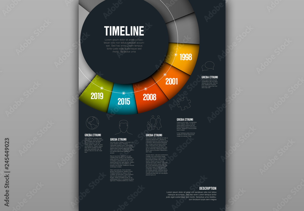 Circular Timeline Infographic Layout Stock Template | Adobe Stock Circular Timeline Infographic Layout Stock Template | Adobe Stock