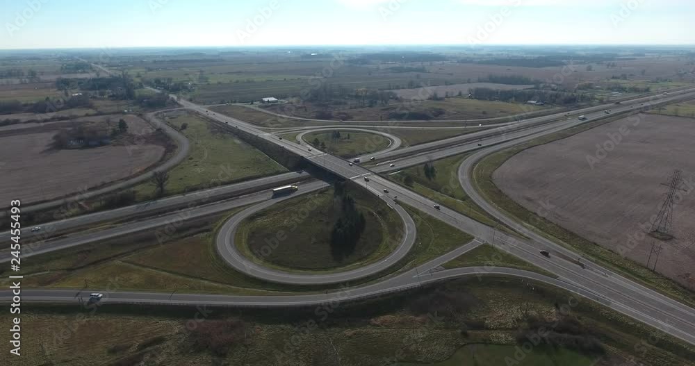 Aerial Figure 8 Traffic Loop Interchange With Cars 4K Stock Video ...
