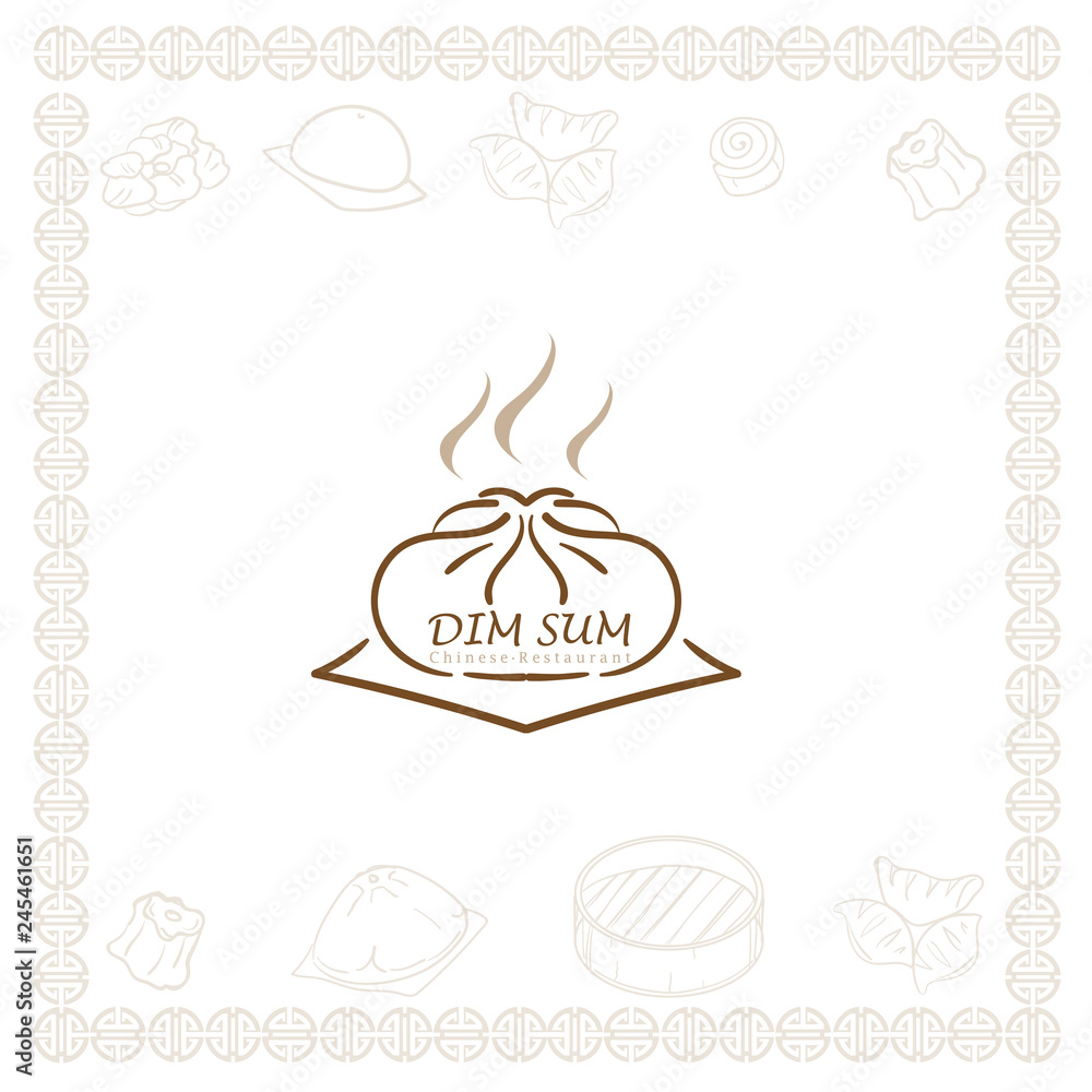 dim sum chinese restaurant food logo symbol graphic Stock Vector ...