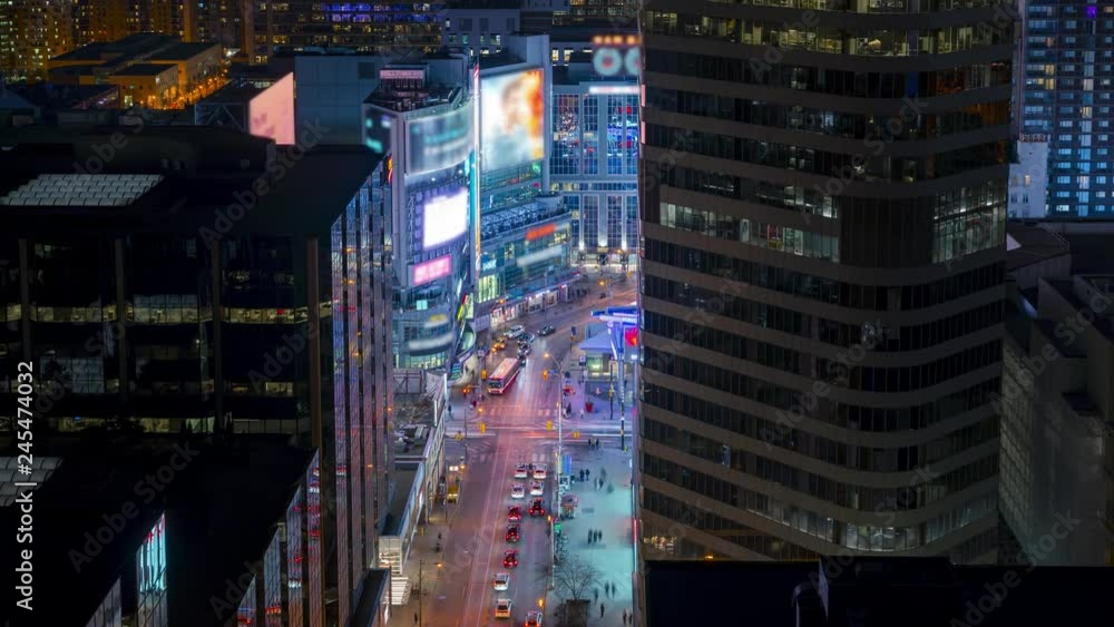 Yonge and Dundas Square Toronto Mini Times Square Neon City Traffic ...