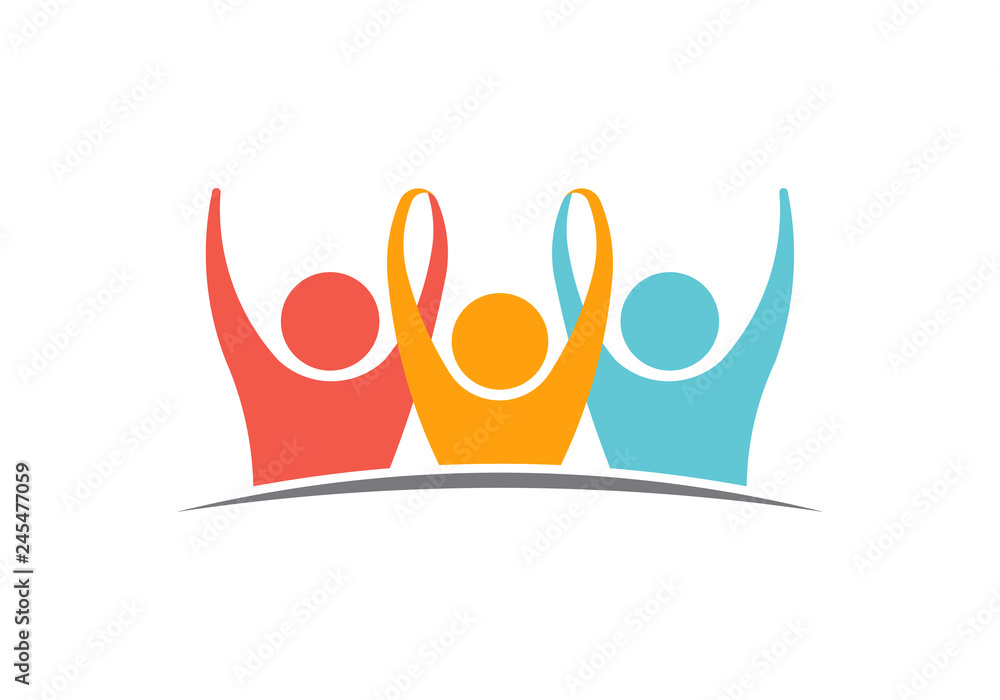 Unity Three logo People Illustration Stock Vector | Adobe Stock