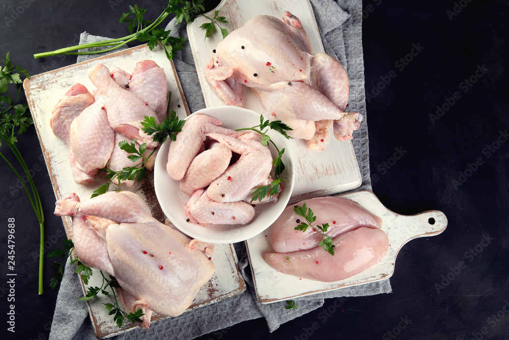 Different types of chicken meat Stock Photo | Adobe Stock