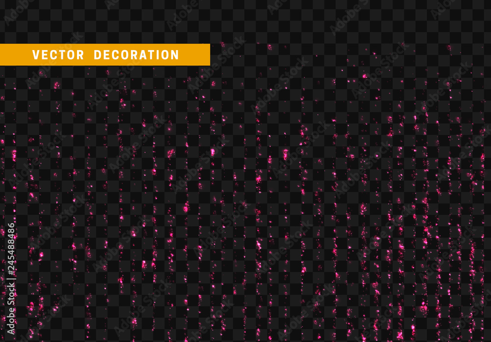 Transparent vector light effect pink. Glitter particles, Bright design ...