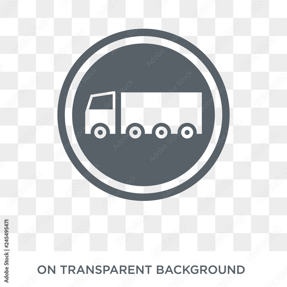 Truck sign icon. Trendy flat vector Truck sign icon on transparent ...