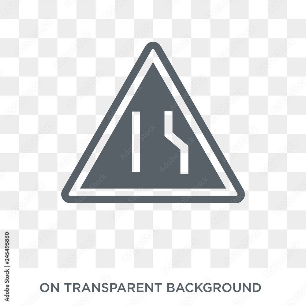 Narrow lane sign icon. Trendy flat vector Narrow lane sign icon on ...