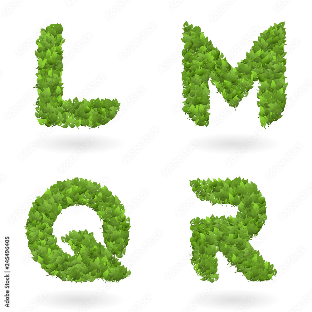 letter of vector nature green eco leaves Stock Vector | Adobe Stock