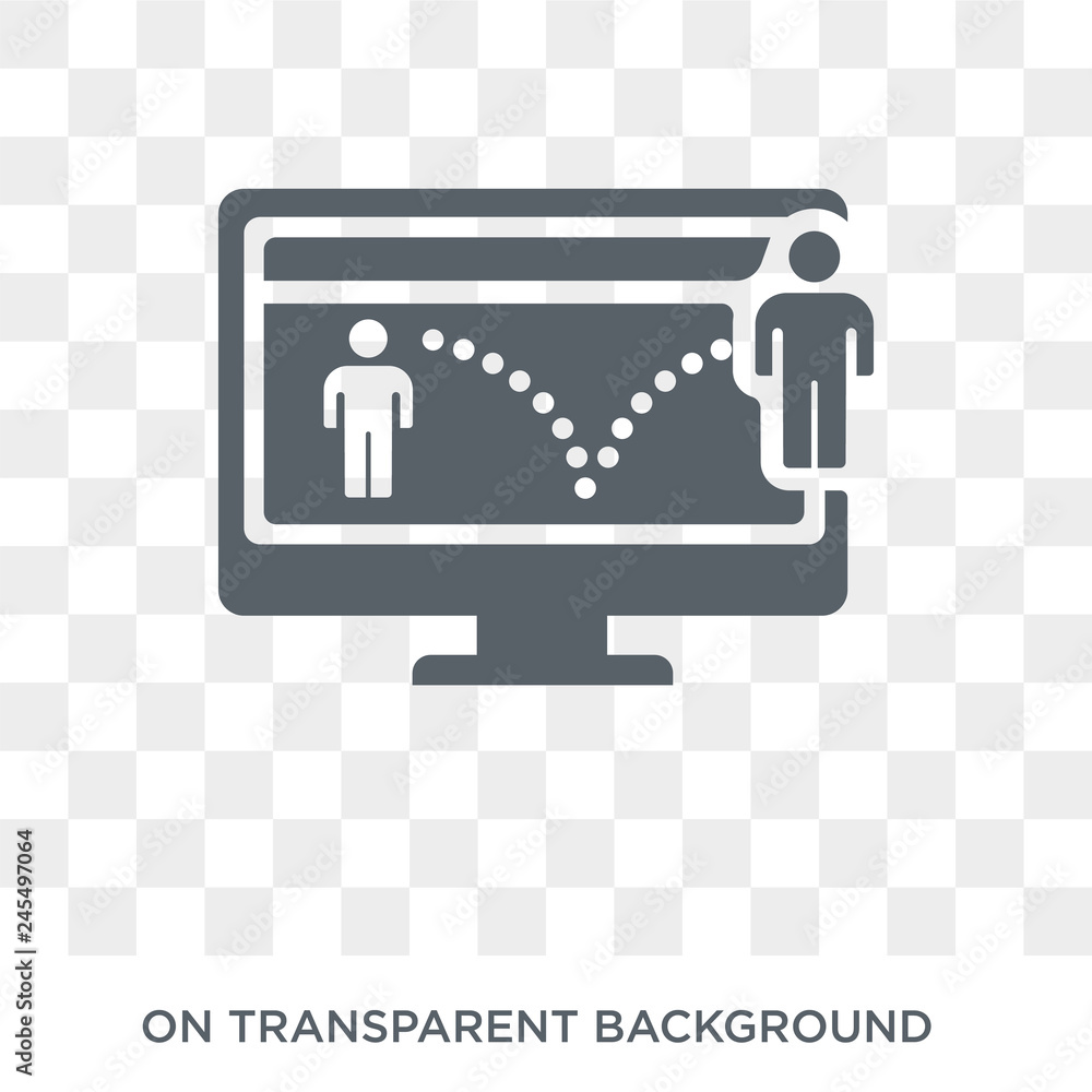 Bounce rate icon. Trendy flat vector Bounce rate icon on transparent background from Technology ...