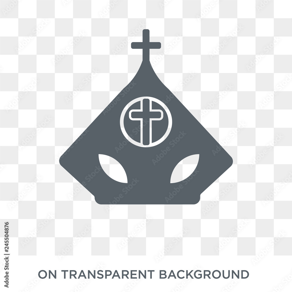 Pope icon. Trendy flat vector Pope icon on transparent background from ...