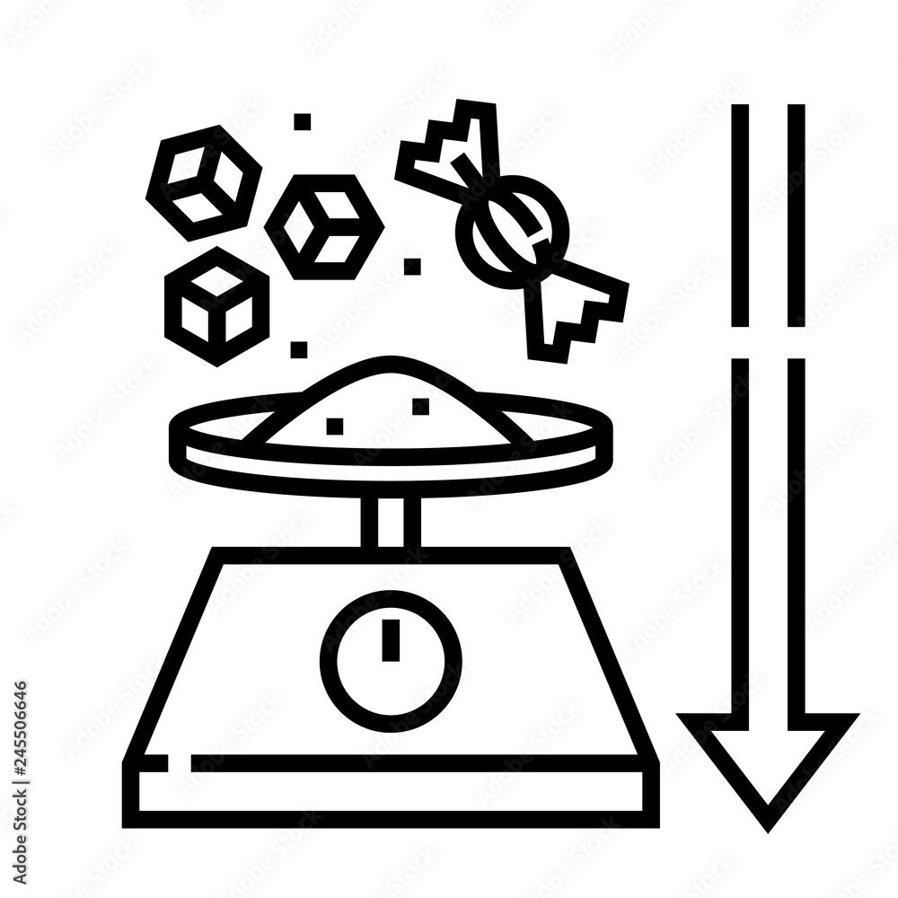 Eat less sugar Line illustration Stock Vector | Adobe Stock