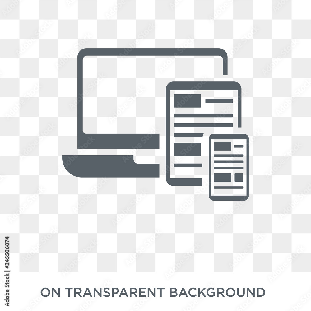 Responsive icon. Trendy flat vector Responsive icon on transparent ...