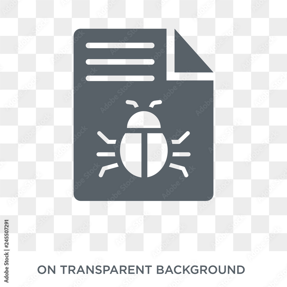 Bug report icon. Trendy flat vector Bug report icon on transparent ...