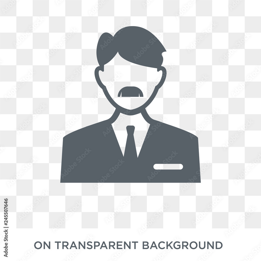 President icon. Trendy flat vector President icon on transparent ...