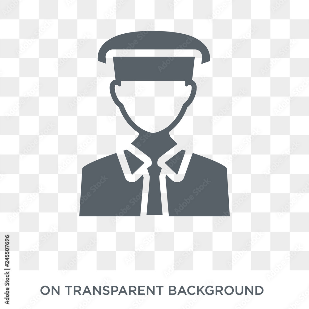 Pilot icon. Trendy flat vector Pilot icon on transparent background ...