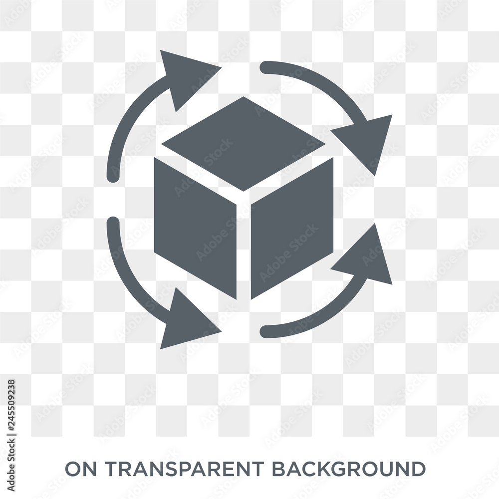 Rotation icon. Trendy flat vector Rotation icon on transparent ...