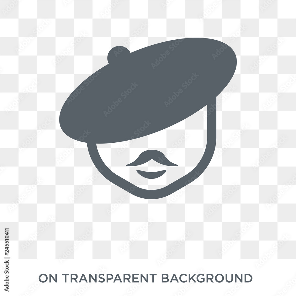 Man with beret icon. Trendy flat vector Man with beret icon on ...