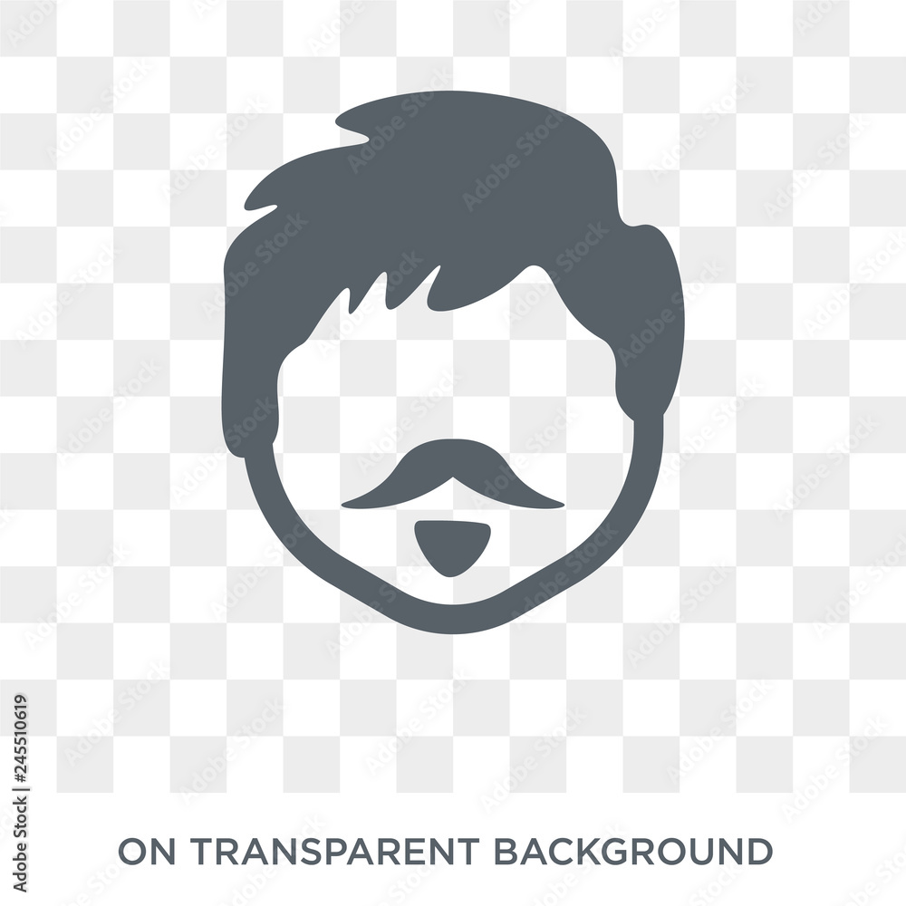 Man face with beard icon. Trendy flat vector Man face with beard icon ...