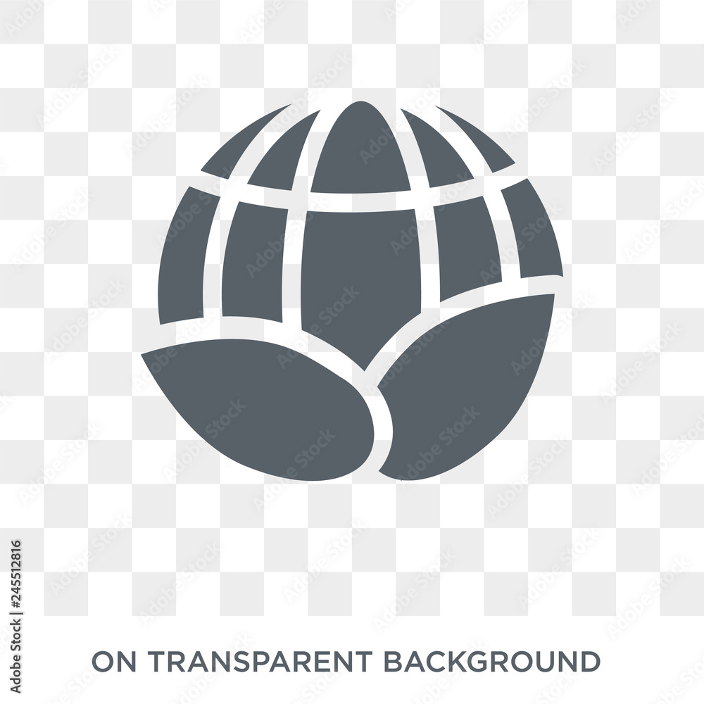 eco globe icon. Trendy flat vector eco globe icon on transparent ...