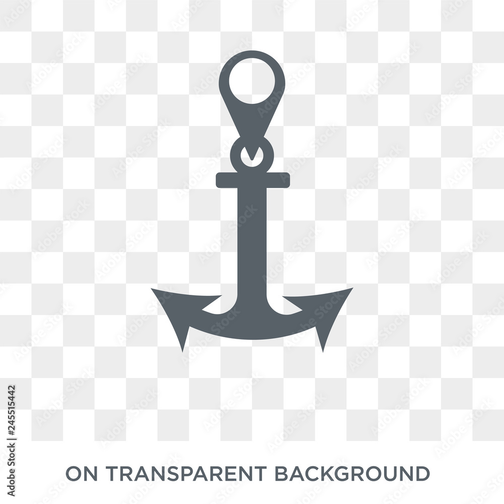 Port Sign icon. Trendy flat vector Port Sign icon on transparent ...