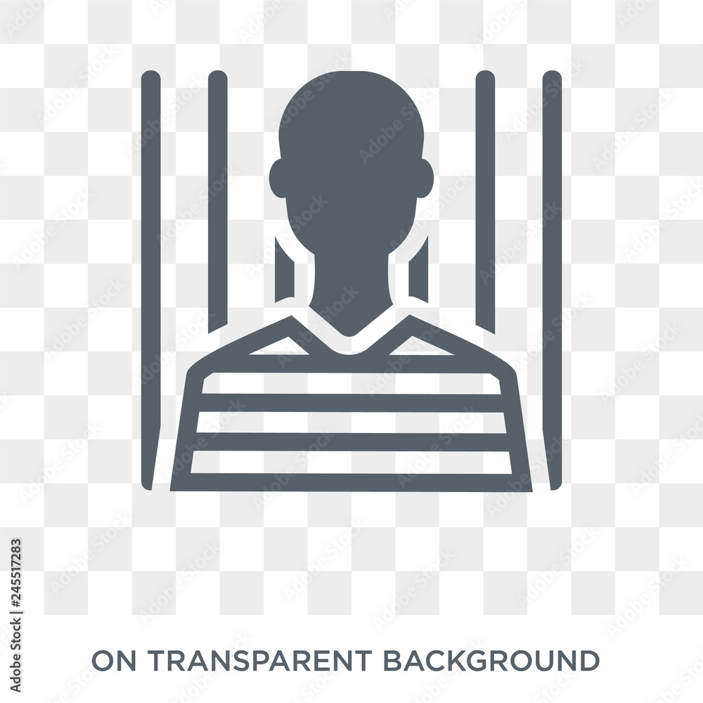 Convict icon. Trendy flat vector Convict icon on transparent background ...