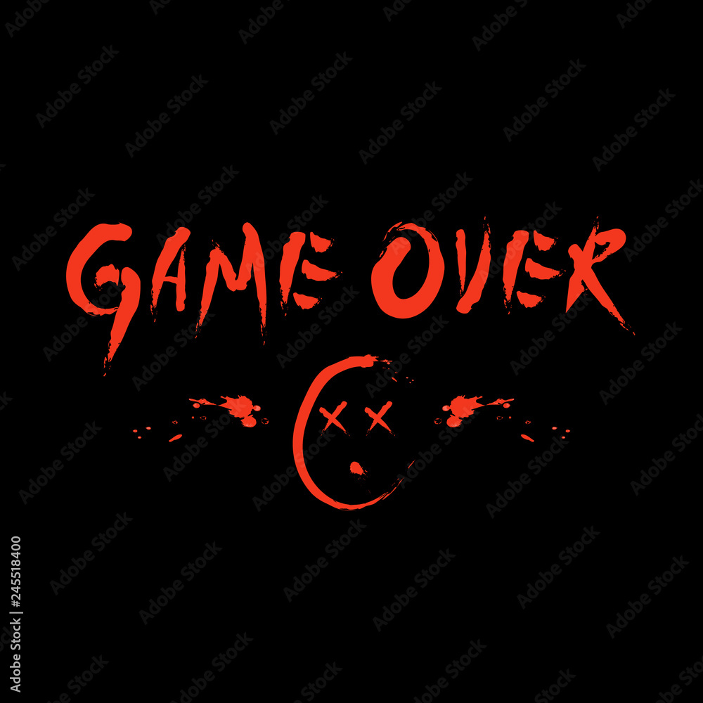 vector illustration of a death smile game. inscription in bloody font ...